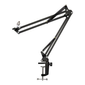 knox gear microphone suspension studio and home recording podcasting mic stand (fits all microphones and shock mounts)