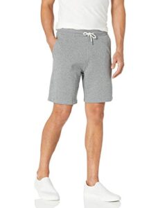 quiksilver mens essentials terry fleece sweat shorts, light grey heather essentials short terry, large us