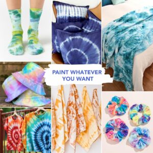 DOODLE HOG Blue Colors Tie Dye Kit in Beach Bum Blue Tie Dye – Custom Clothing Dye with 6 Refills for Summer Activities for Kids - Tie Dye Supplies with Aqua Tie Dye Techniques Guide DIY