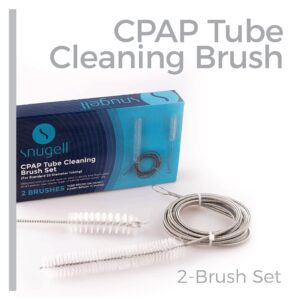 CPAP Tube Cleaning Brush by Snugell - Tube and CPAP Mask Cleaning Brush - Standard 22mm Tubing Diameter - Clean Exterior and Interior of Tubing and Mask - Flexible Brush (84 in) - Handy Brush (7 in)