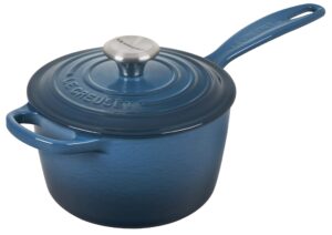 le creuset enameled cast iron signature saucepan, 1.75 qt., deep teal