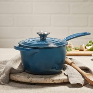 Le Creuset Enameled Cast Iron Signature Saucepan, 1.75 qt., Deep Teal