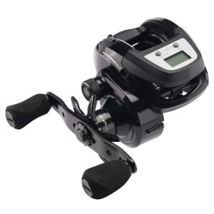 Abu Garcia Max Digital Line Counter Low Profile Baitcast Reel, Size 50LP (1498728), Carbon Fiber Star Drag, Max of 20lb | 9.0kg, Durable, Lightweight and Strong,Black