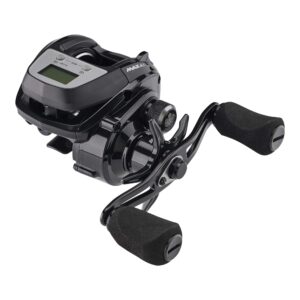 abu garcia max digital line counter low profile baitcast reel, size lp (1498727), carbon fiber star drag, max of 20lb | 9.0kg, durable, lightweight and strong,black