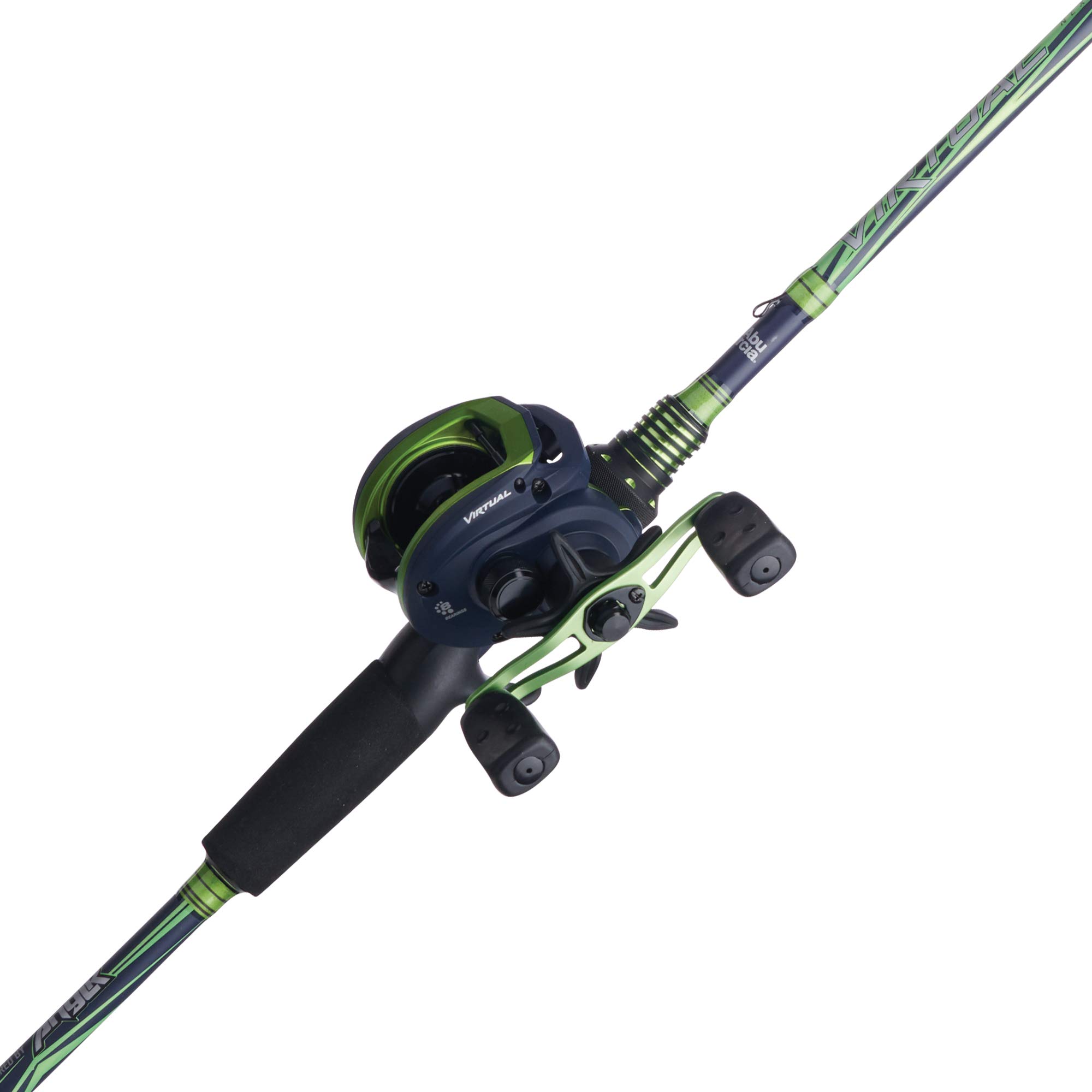 Abu Garcia Virtual Low Profile Baitcast Reel and Fishing Rod Combo, Green, 7' - Medium Heavy - 1pc - Left Handed