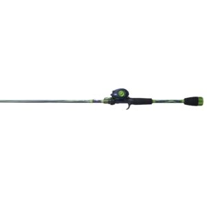 Abu Garcia Virtual Low Profile Baitcast Reel and Fishing Rod Combo, Green, 7' - Medium Heavy - 1pc - Left Handed