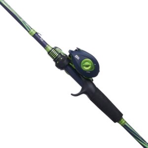 Abu Garcia Virtual Low Profile Baitcast Reel and Fishing Rod Combo, Green, 7' - Medium Heavy - 1pc - Left Handed