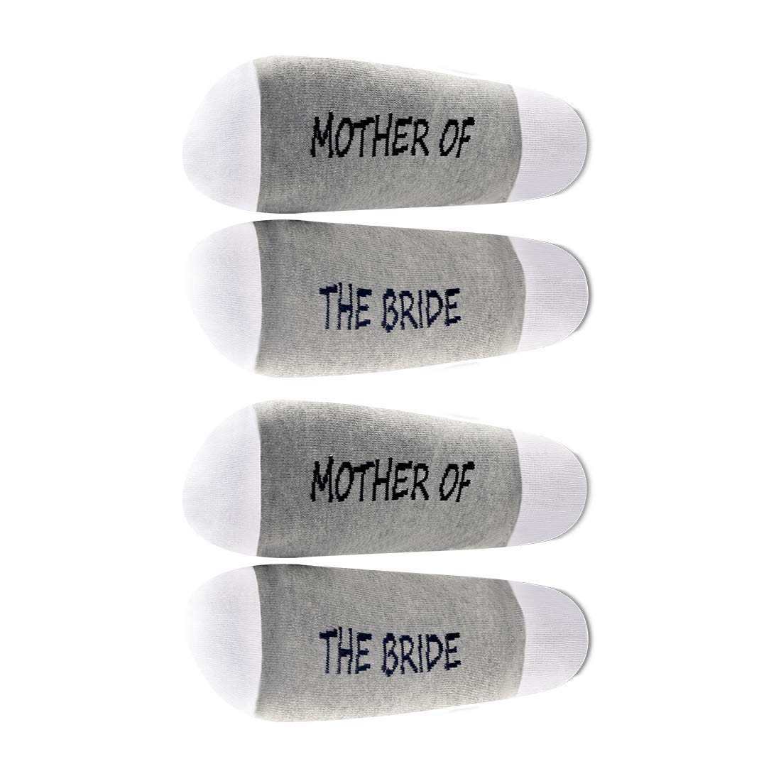 LEVLO Wedding Gift Mother of the Bride Socks Mother of the Groom Gift Bridal Party Socks Mother In Law Gift (2 Pairs/Set-Mid Calf-1-Mother of Bride)