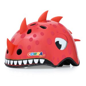 kids bike helmet, red dinosaur toddler bike helmets for kids ages 2-4 years old boys girls lightweight multi-sport helmet for safety cycling skateboard scooter skating