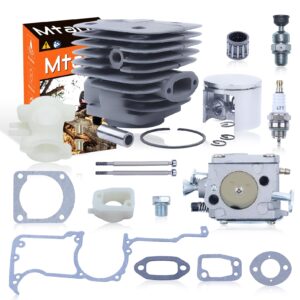 mtanlo 52mm big bore cylinder piston carburetor overhaul kit for husqvarna 266xp 266 266se xp se 61 parts chainsaw intake spacer manifold adaptor gasket set with decompression valve