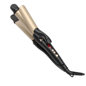 1.25 inch hair straightener and curler 2 in 1 curling iron & flat iron tourmailine ceramic, 275℉-425℉ temperature adjust, dual voltage travel use