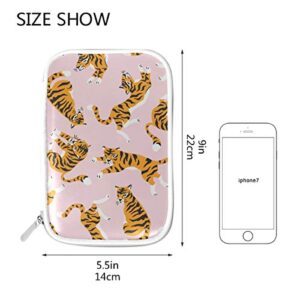 High Capacity Zipper Pen Pencil Case Organizer Cute Tigers On Pattern Multi-Functional Stationery Pencil Pouch Holder Colored Pencil Bags Pencil Box for School Office Student Teen Boy Men Adult Gift