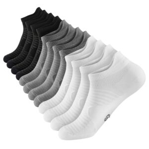 compression running socks for men and women (6 pairs), ankle socks with arch support, no show athletic socks low cut for running, cycling, golf