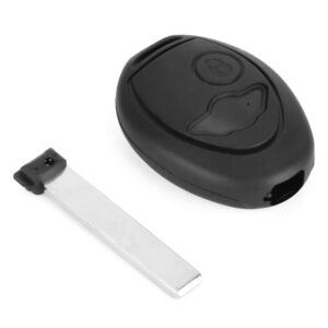 Qiilu Replacement Car Remote Key Fob Case, 2 Buttons Car Remote Key Shell Cover Fit for Mini One Cooper S R50 Black