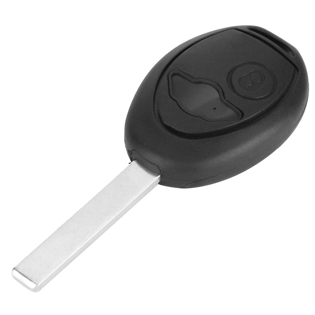 Qiilu Replacement Car Remote Key Fob Case, 2 Buttons Car Remote Key Shell Cover Fit for Mini One Cooper S R50 Black