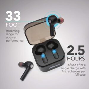 Billboard Bluetooth 5.0 True Wireless Stereo Earbuds with Charging Case, Black (BB2693)