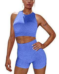 oys workout sets for women 2 piece outfits seamless high waisted yoga shorts running sports bra clothes