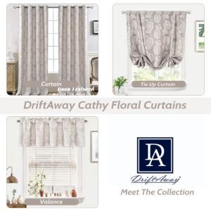 DriftAway Cathy Valance Linen Textured 2 Layers Farmhouse and Modern Rustic Linen Curtains Blackout Valance for Kitchen Living Room Paisley Block Print Single 52 Inch by 14 Inch Plus 2 Inch Gray