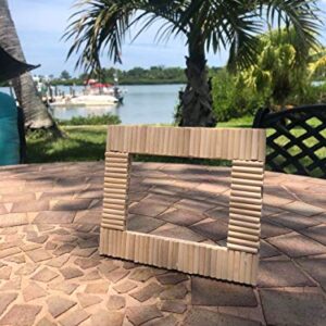 Perfect Stix DIY Tropical Picture Frame Kit Complete with Instructions - Made in USA from Recycled Materials - Krafty Kitz Build Your Own Wooden Craft Stick Kits, Natural Wood Dowel, 1 Frame Kit