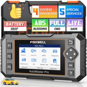 2024 newest foxwell nt614 elite obd2 scanner with 5 resets abs bleeding/sas calibration/oil/epb/throttle, code reader scan tools with battery test, abs srs engine transmission car scanner for all cars