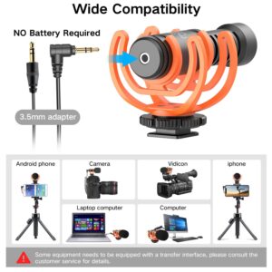 PIXEL 𝐒𝐡𝐨𝐭𝐠𝐮𝐧 𝐌𝐢𝐜 with Lightning Cable, Professional Smartphone Camera Video Microphone for iPhone, Canon, Nikon, Sony DSLR, Cardioid Videomicro Perfect for Recording, YouTube, Interview