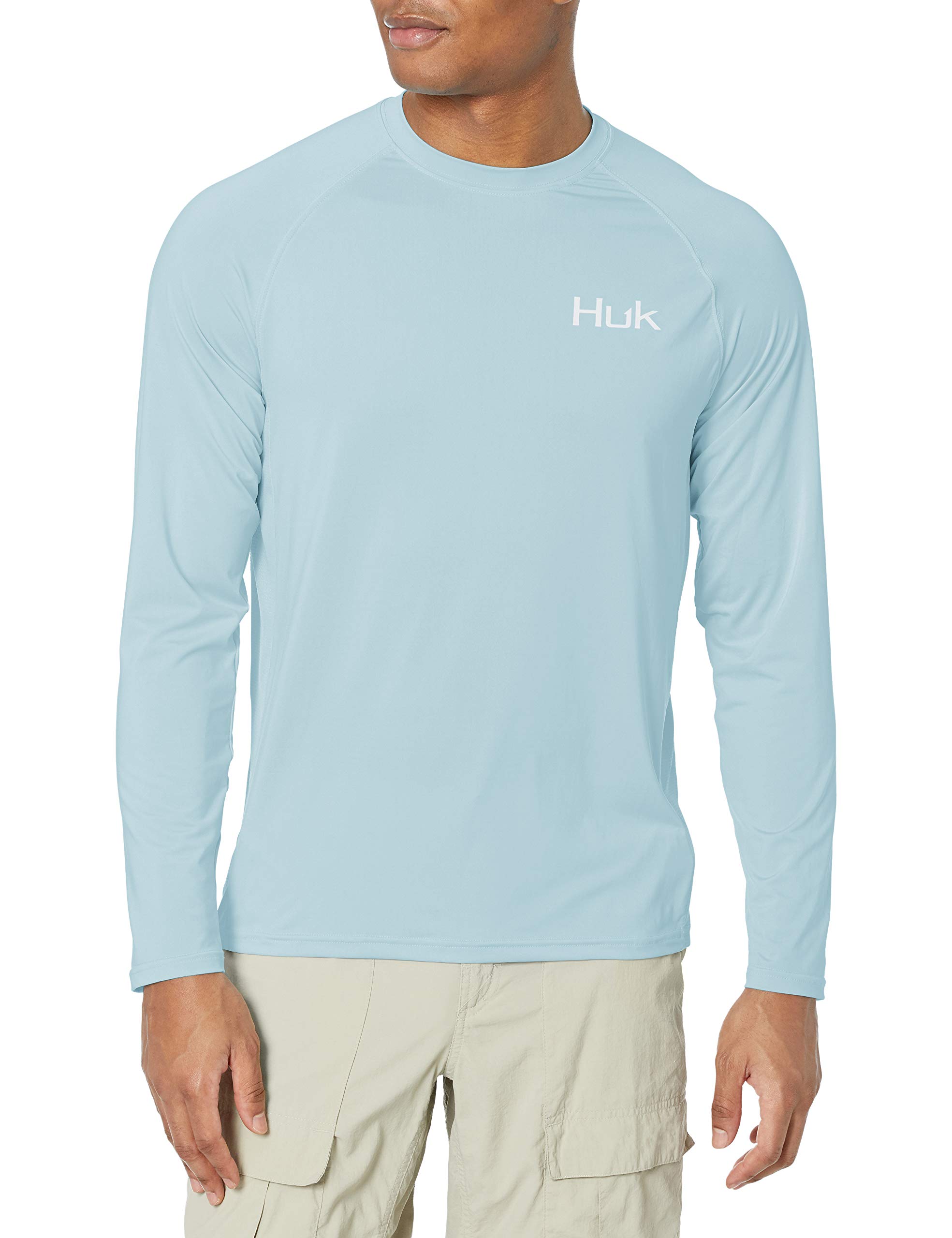 HUK Men's Pursuit Long Sleeve Sun Protecting Fishing Shirt, Huk'd Up Americana-Ice Blue, XX-Large