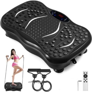 vevor vibration plate exercise machine,whole body exercise vibration fitness platform,350lbs lcd 3 levels massage remote bluetooth usb music intelligent watch, fitness vibration machine