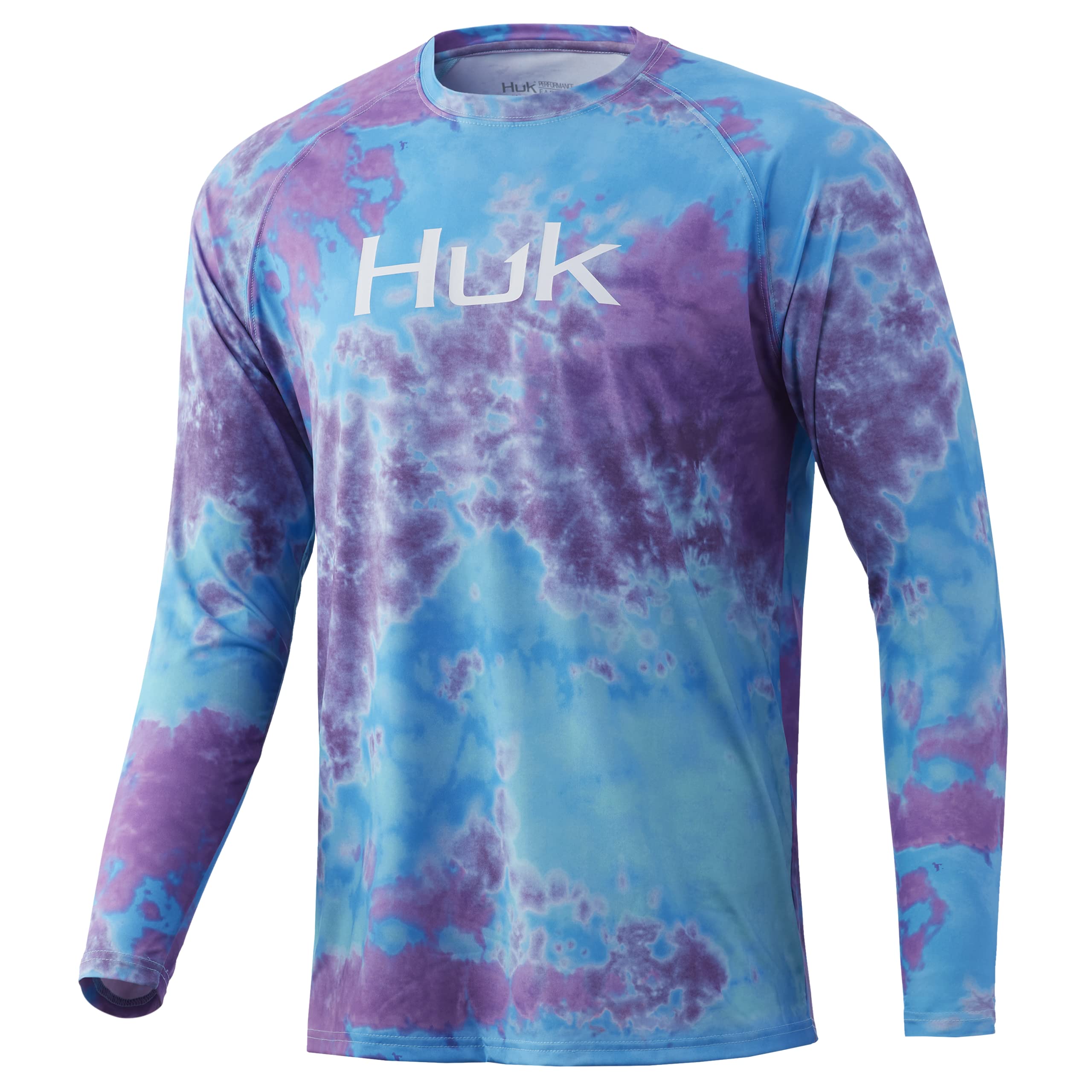 HUK Men's Pattern Pursuit Long Sleeve Performance Fishing Shirt, Sargasso Sea, XX-Large