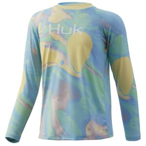 huk kids' pursuit long sleeve sun protecting fishing shirt