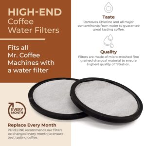 Pure Line Replacment for Mr. Coffee Water Filter Charcoal Disks. Universal Fit for Mr. Coffee Machines. (12 Pack)