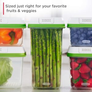 Rubbermaid 2114738 FreshWorks Saver, Medium Short Produce Storage Containers, 2-Pack, 4.6 Cup, Clear