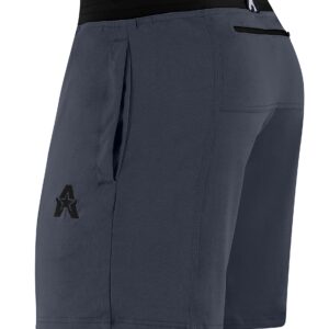 Anthem Athletics Evolflex 7 Inch Men's Workout Shorts - 3 Pocket Short for Running, Athletic & Gym Training - Steel Phenom - Large