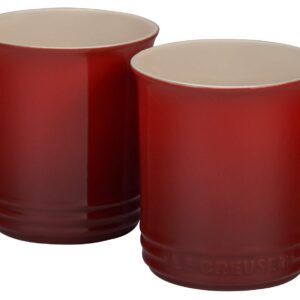 Le Creuset Enamel On Steel Demi Kettle & Stoneware Set of 2 Mugs, 1.25 qt. Kettle & (2) 14 oz. Mugs, Cerise