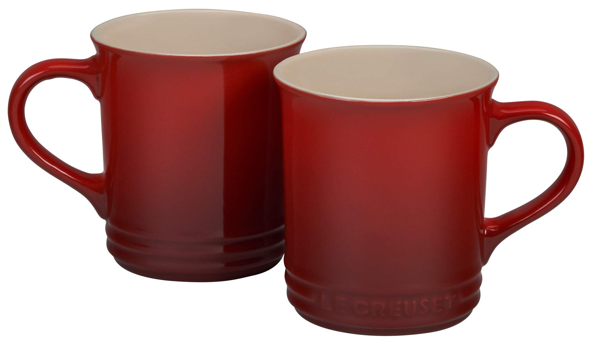 Le Creuset Enamel On Steel Demi Kettle & Stoneware Set of 2 Mugs, 1.25 qt. Kettle & (2) 14 oz. Mugs, Cerise