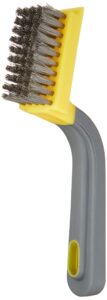 amazon basics soft grip wide stainless stripper brush, black, yellow