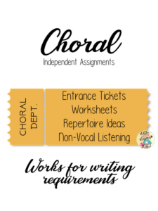 chorus lesson plans - independent work packet - distance learning music