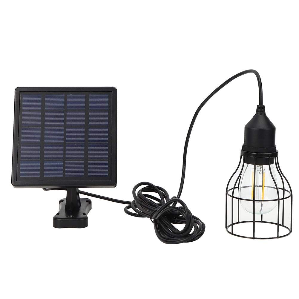 Focket Solar Powered Pendant Light,LED Chandelier E27 Waterproof Outdoor Hanging Shed Light Black Mini Pendant Lamp with Changeable Solar Panel for Garden,Garage,Pathway,Yard,Patio,Lawn,Balcony