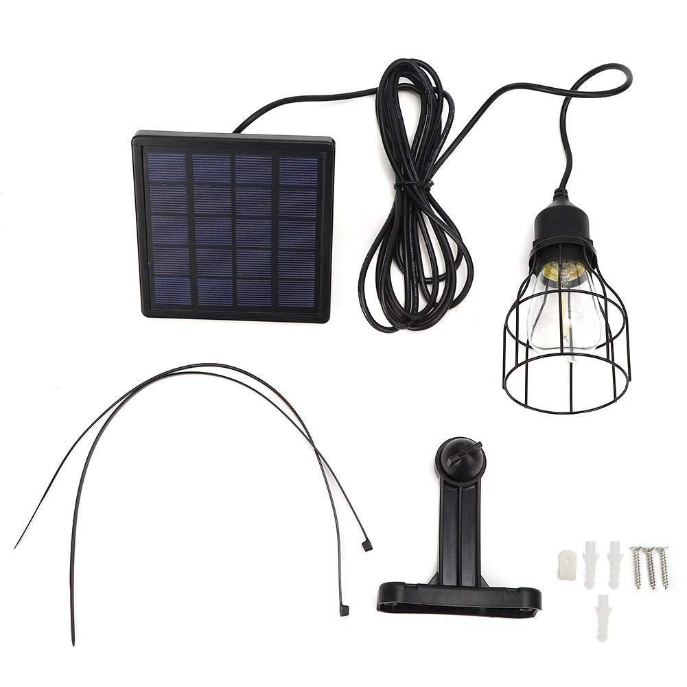 Focket Solar Powered Pendant Light,LED Chandelier E27 Waterproof Outdoor Hanging Shed Light Black Mini Pendant Lamp with Changeable Solar Panel for Garden,Garage,Pathway,Yard,Patio,Lawn,Balcony