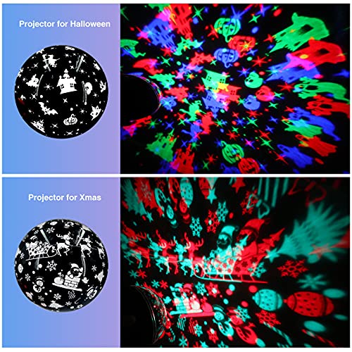 COSOOS Christmas Projector Lights, Christmas Decorations Xmas Night Light Projection for Kids, Disco Ball, Home Bar Pub Makeup Party Supplies, Christmas Gift Stocking Stuffer