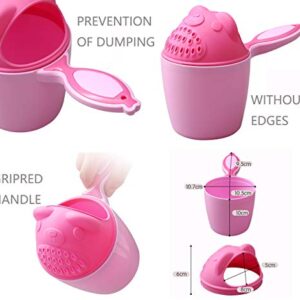 Rinse Shampoo Rinser Baby Rinse Cup Baby Bath Rinser Wash Hair Cup by Protecting Infant Eyes (Bear-Pink)