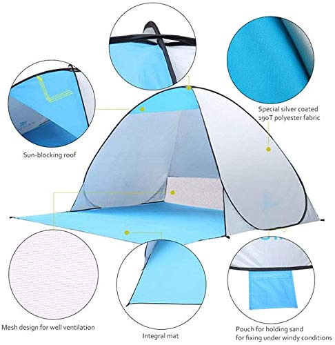 deals Deals Automatic Easy Outdoor Tent, Portable Sun Umbrella, Waterproof and Windproof - Keep You Protected, Ideal for 3-4 People, Outdoor Activities (Blue)