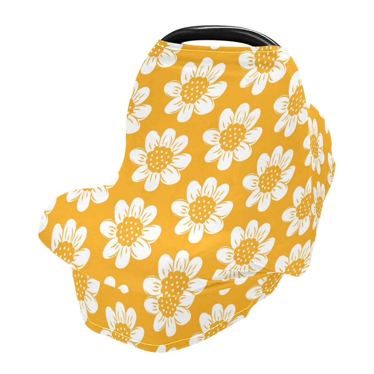 Nursing Cover Breastfeeding Scarf, Tropical Yellow Sunflower Car Seat Covers for Babies Infant Stretchy Soft Breathable Infant Stroller Cover, Carseat Canopy for Girls Boys