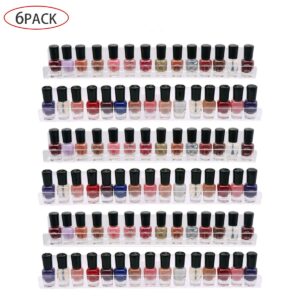 Sezanrpt Nail Polish Rack for Wall, Clear Nail Polish Organizer Wall Mounted, Acrylic Nail Polish Shelf 6 Pack