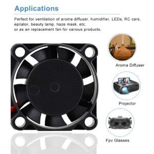 GDSTIME 2 Pack 25mm 5V Fan - Mini 25x25x7mm 2-Pin Brushless DC Cooling Fans for Aroma Diffuser Projector Incubator