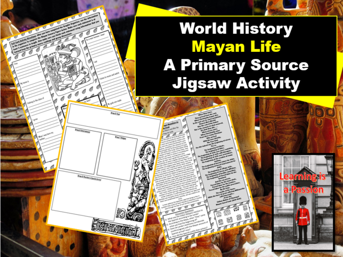 World History | Mayan Life | Primary Source Jigsaw Activity | Distance Learning