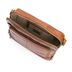 Frye mens Logan Zip Messenger Bag, Cognac, One Size US