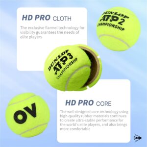 DUNLOP ATP Championship Regular Duty Tennis Balls, Case