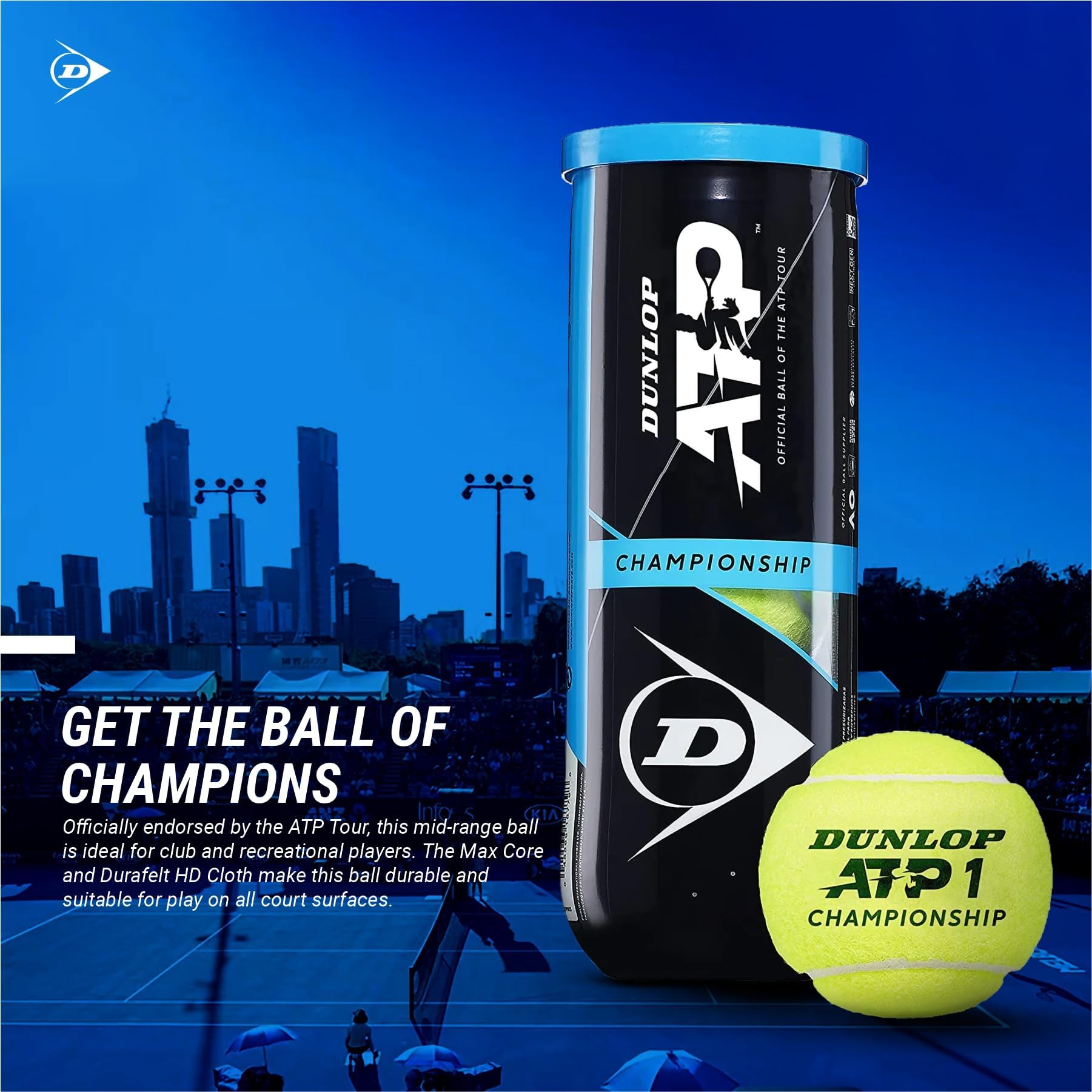 DUNLOP ATP Championship Regular Duty Tennis Balls, Case