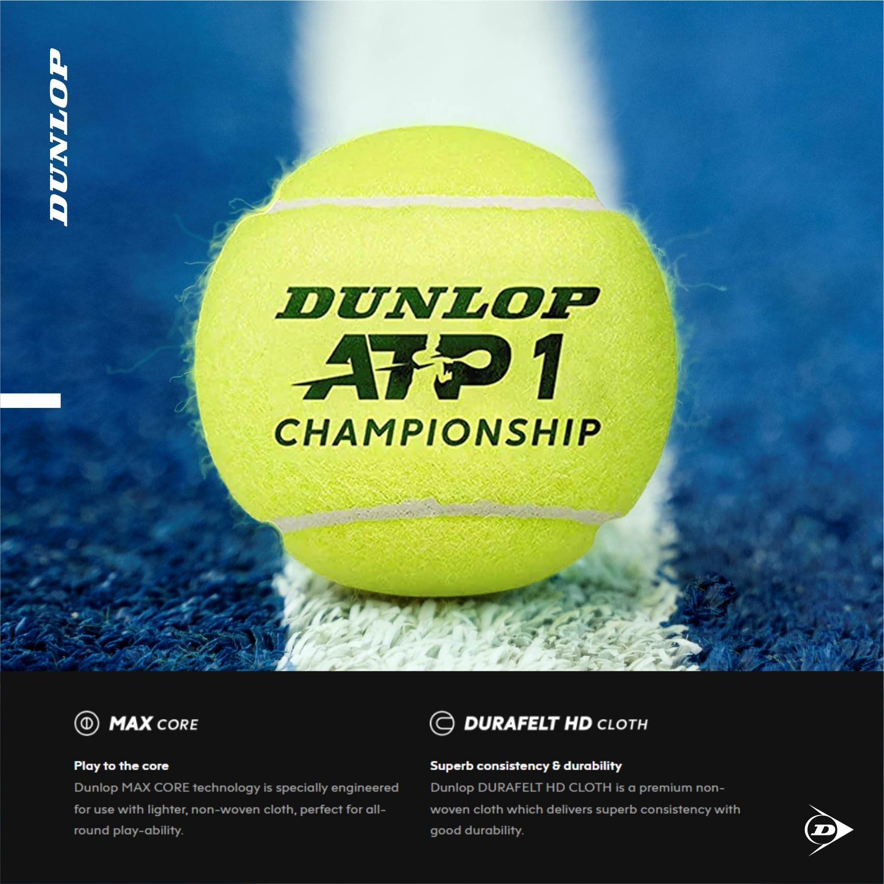 DUNLOP ATP Championship Regular Duty Tennis Balls, Case