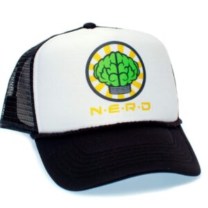 Nerd Trucker Hat Neptunes N*E*R*D N.E.R.D. Cap Adult One-Size Multi (Black/White/Black)